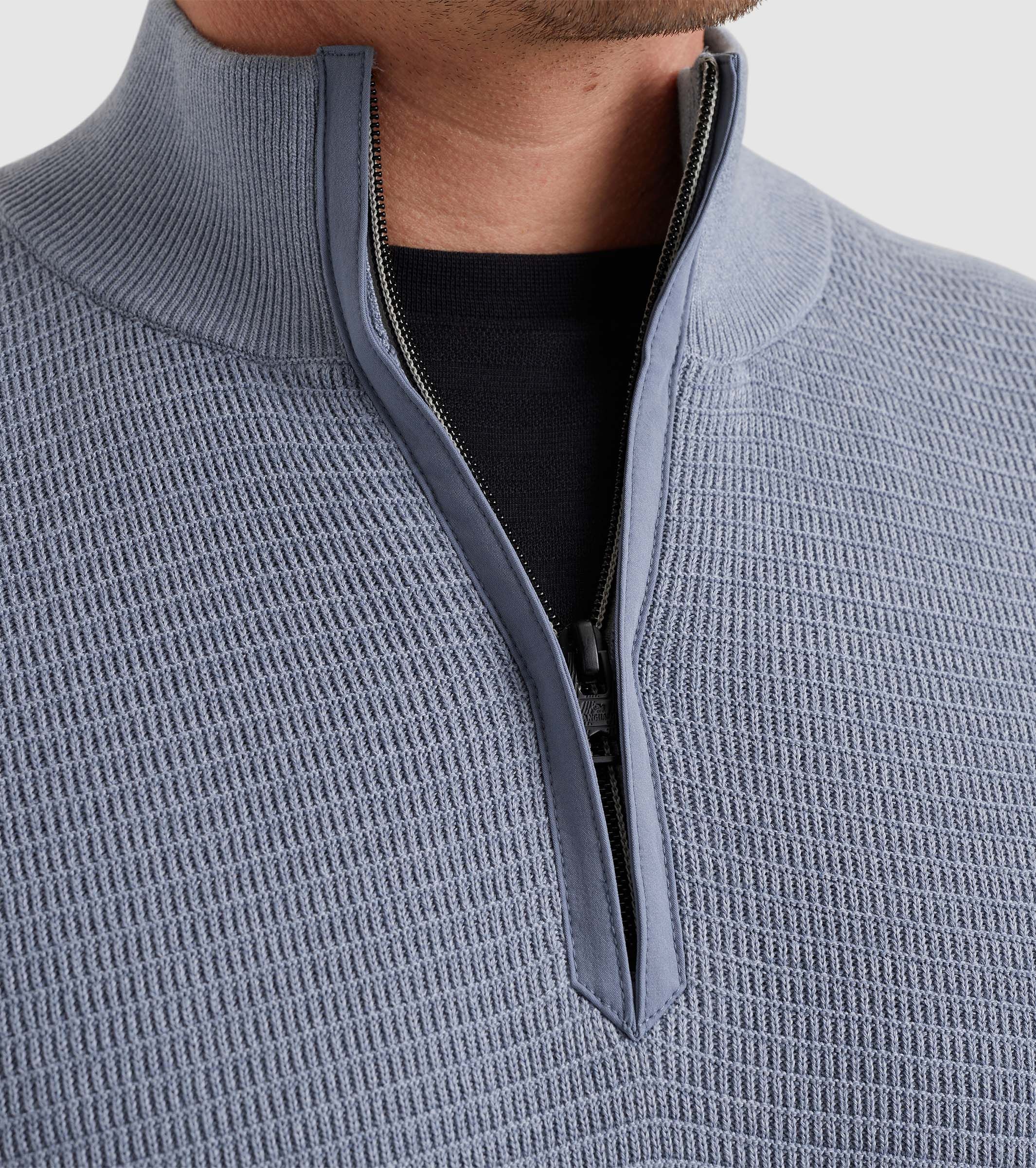 Vanguard Trui Half Zip Structuur Blauw VKW2502305-5407 kopen | Suitable