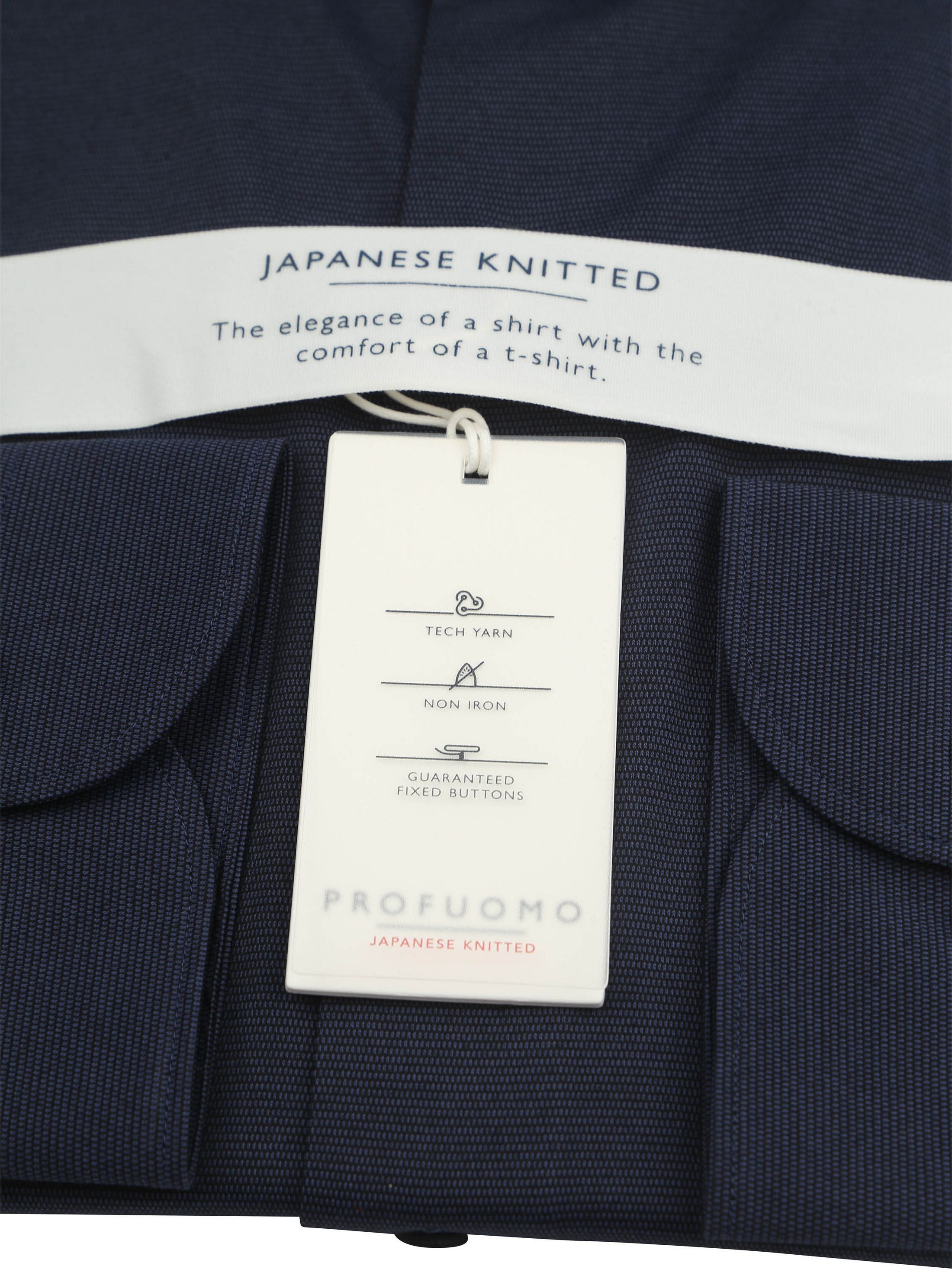 Profuomo Japanese Knitted Overhemd Structure Navy PPWH30057A-P kopen ...