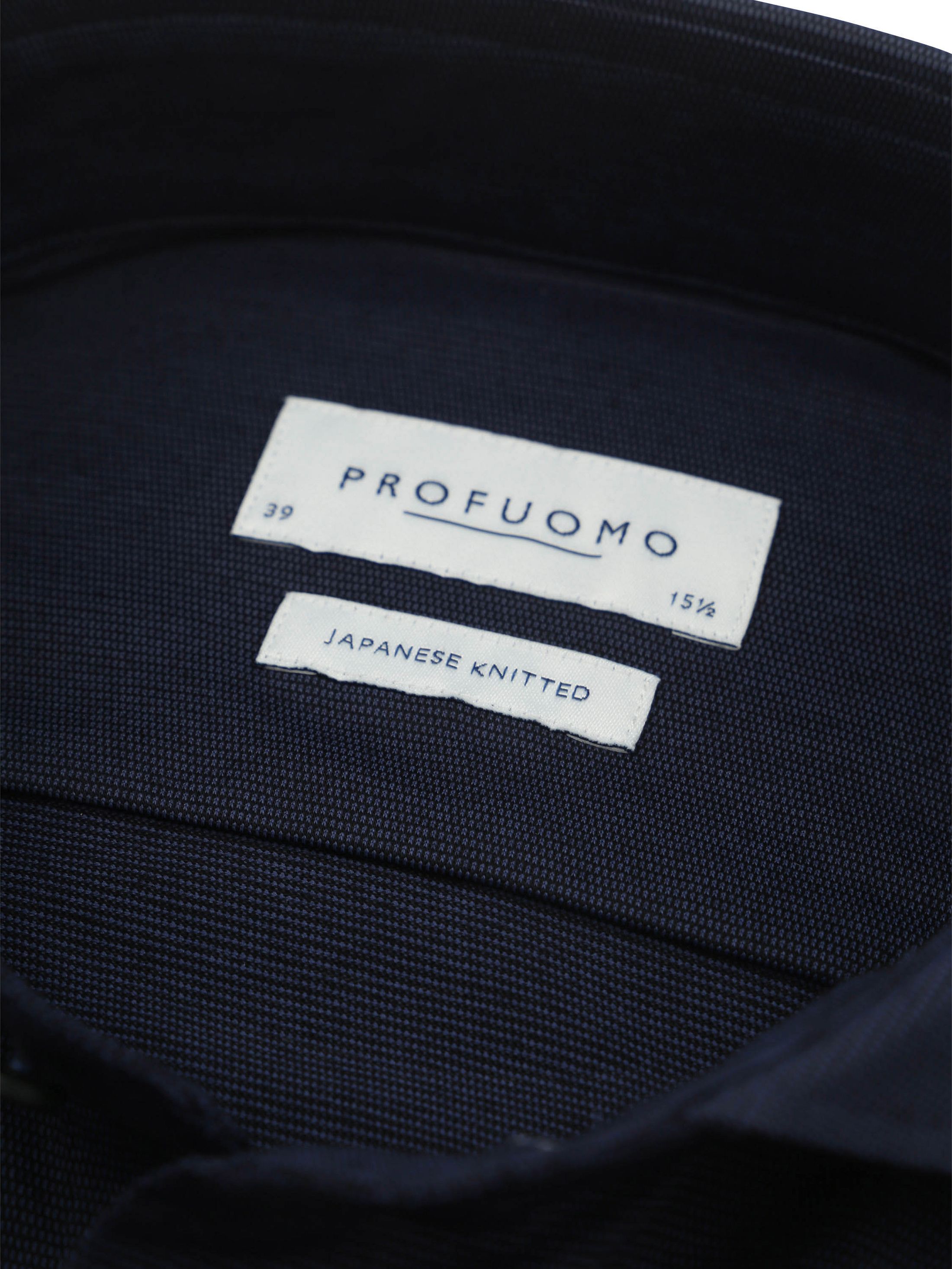 Profuomo Japanese Knitted Overhemd Structure Navy PPWH30057A-P kopen ...