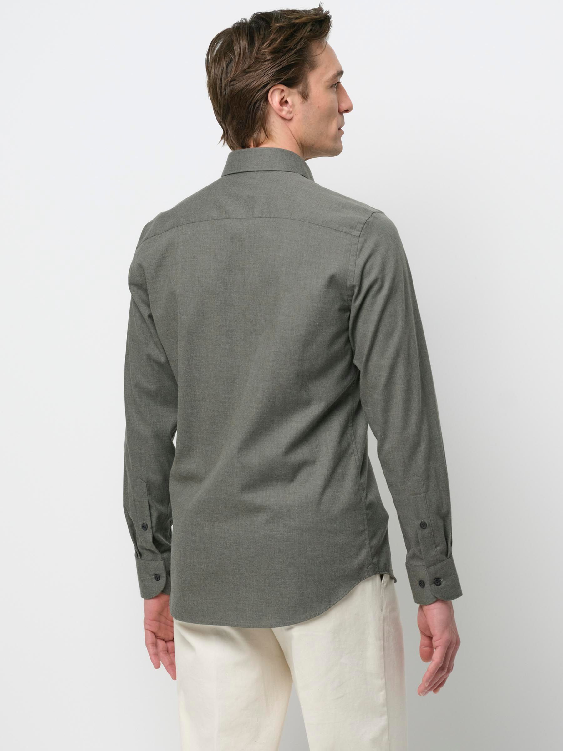 Profuomo Overhemd Peached Twill Flanel Groen PPWH30005F-Z kopen | Suitable