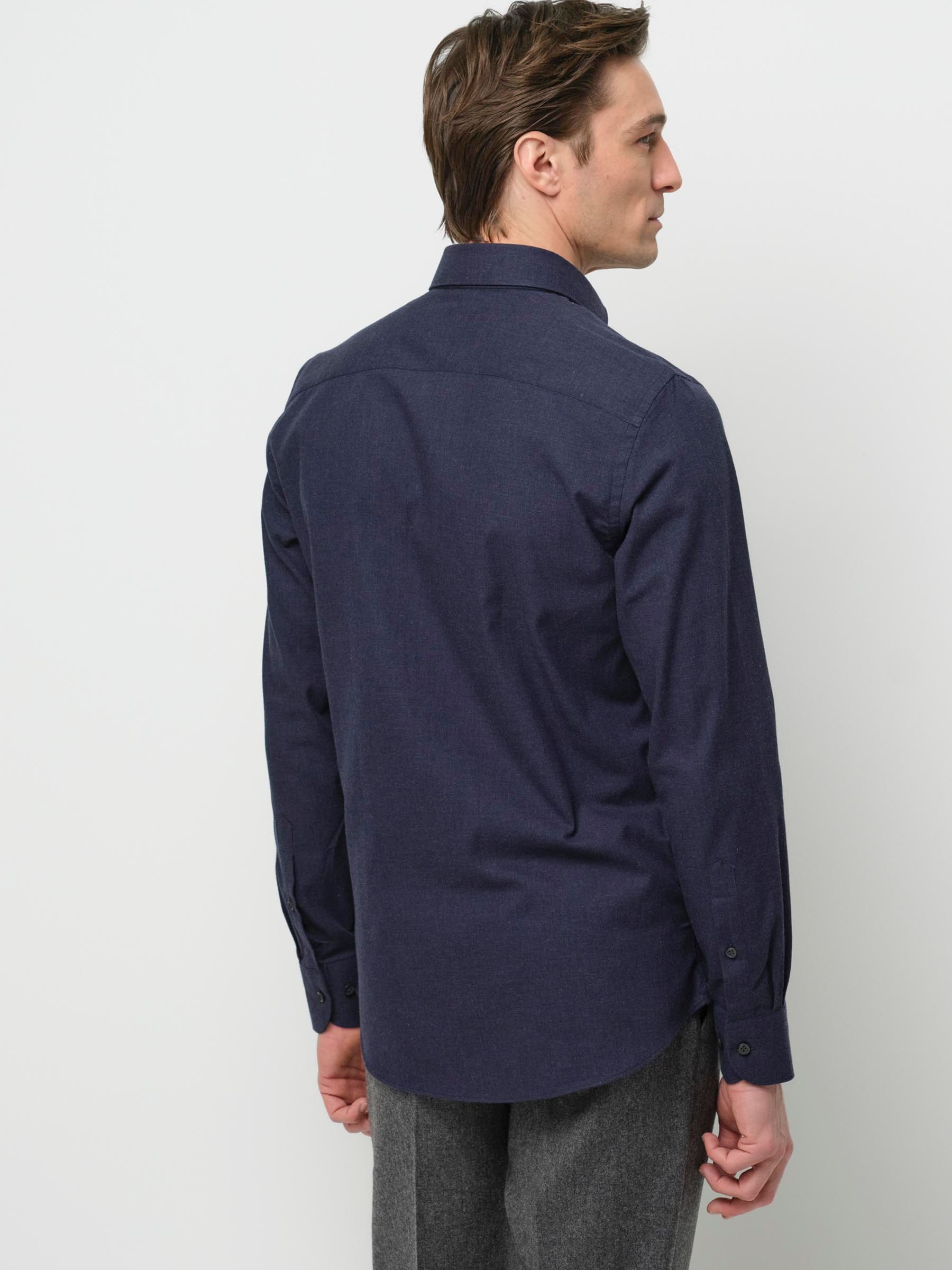 Profuomo Overhemd Peached Twill Flanel Navy PPWH30005C-P kopen | Suitable