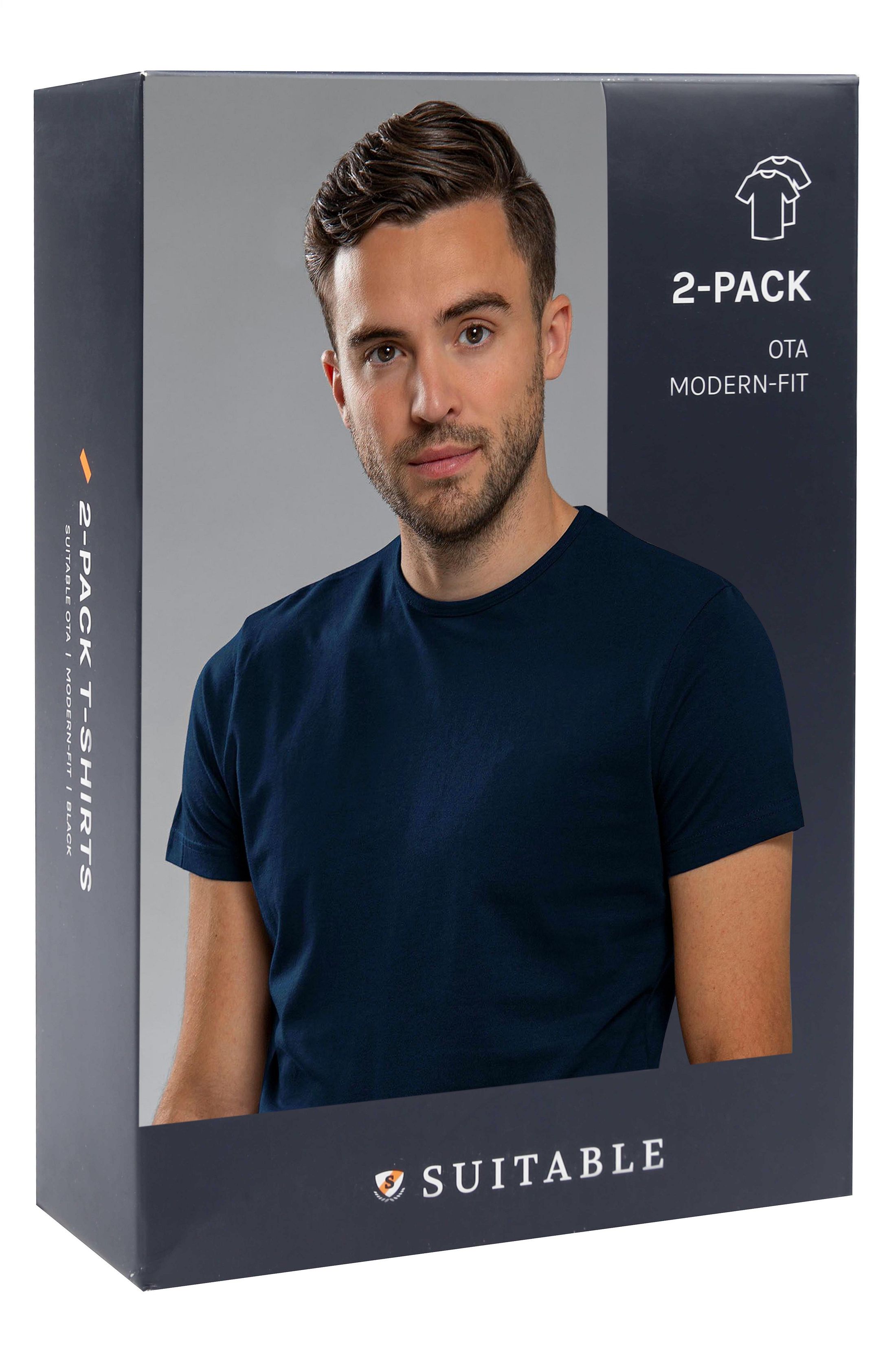 Suitable Ota T-Shirt Ronde Hals Navy 2-Pack 100-2 O Navy Ota kopen ...